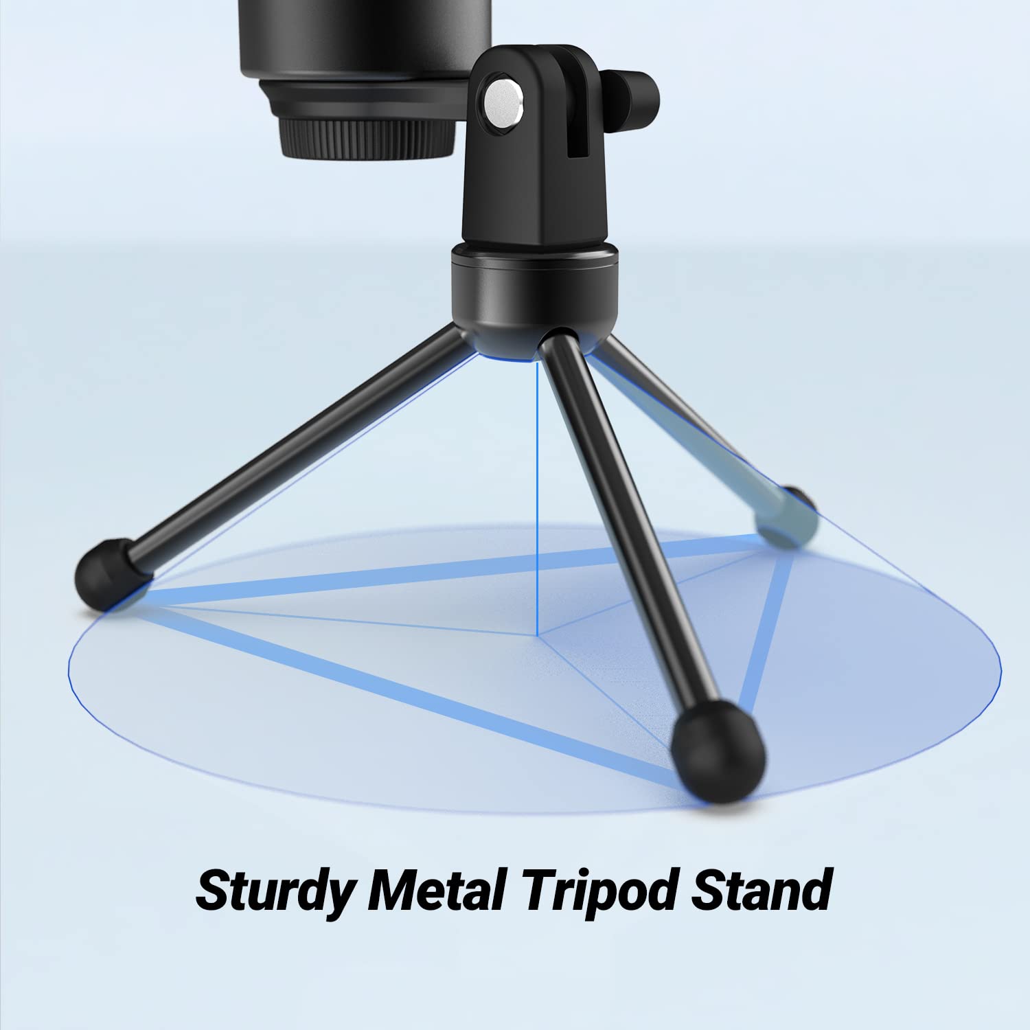 FIFINE Tripod Stand for Desktop Microphone with Non-slip Rubber Feet, Sturdy Metal Construction, Foldable Desk Mic Stand for Gaming, Podcasting, Meetings, Chatting