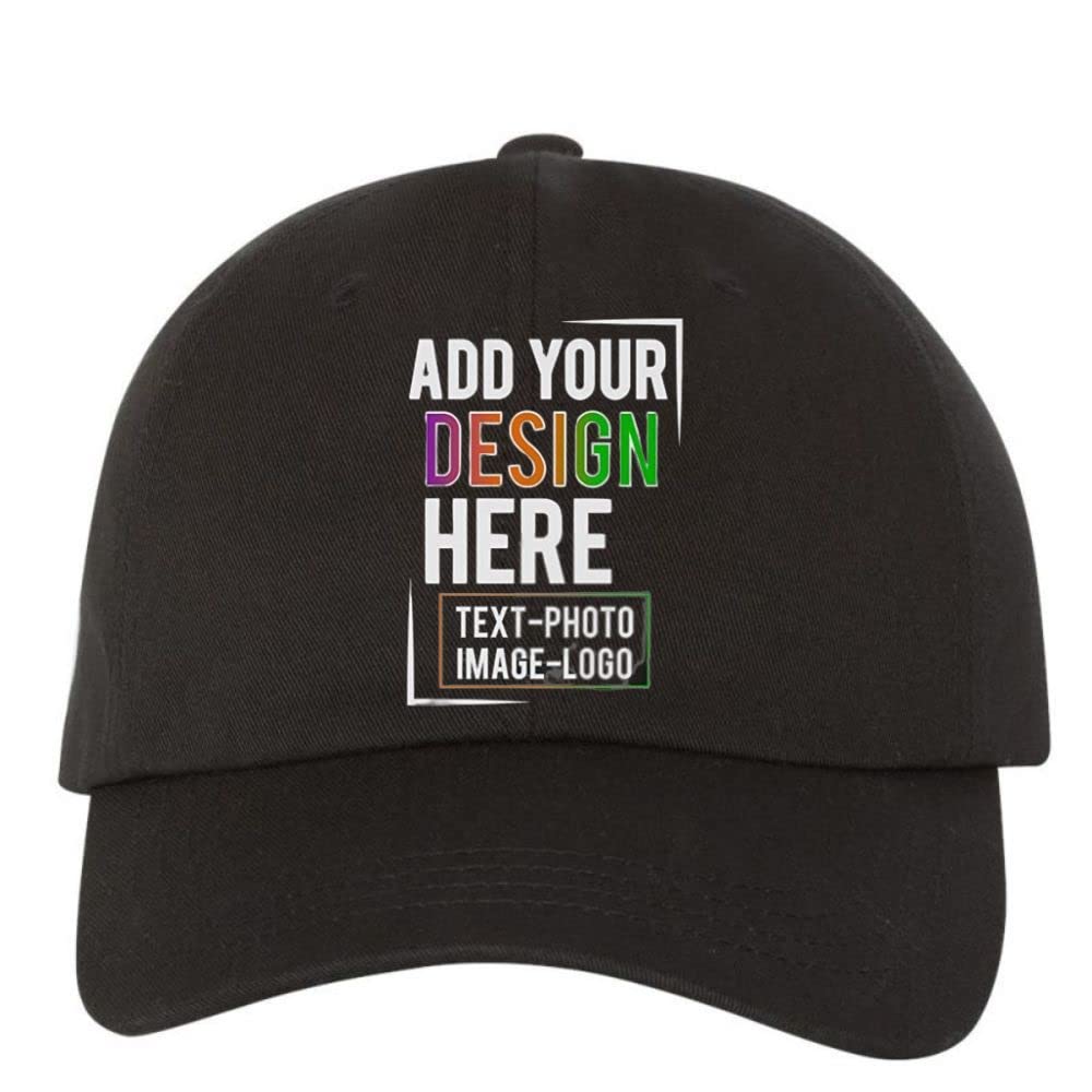 Artist Shot Step Up Your Style Game with Our Dad Custom Hats for Men, Made in USA Personalized Hats, Hook & Loop Closure Custom Hats Design Your Own with Your Dream Picture & Text hat Multi