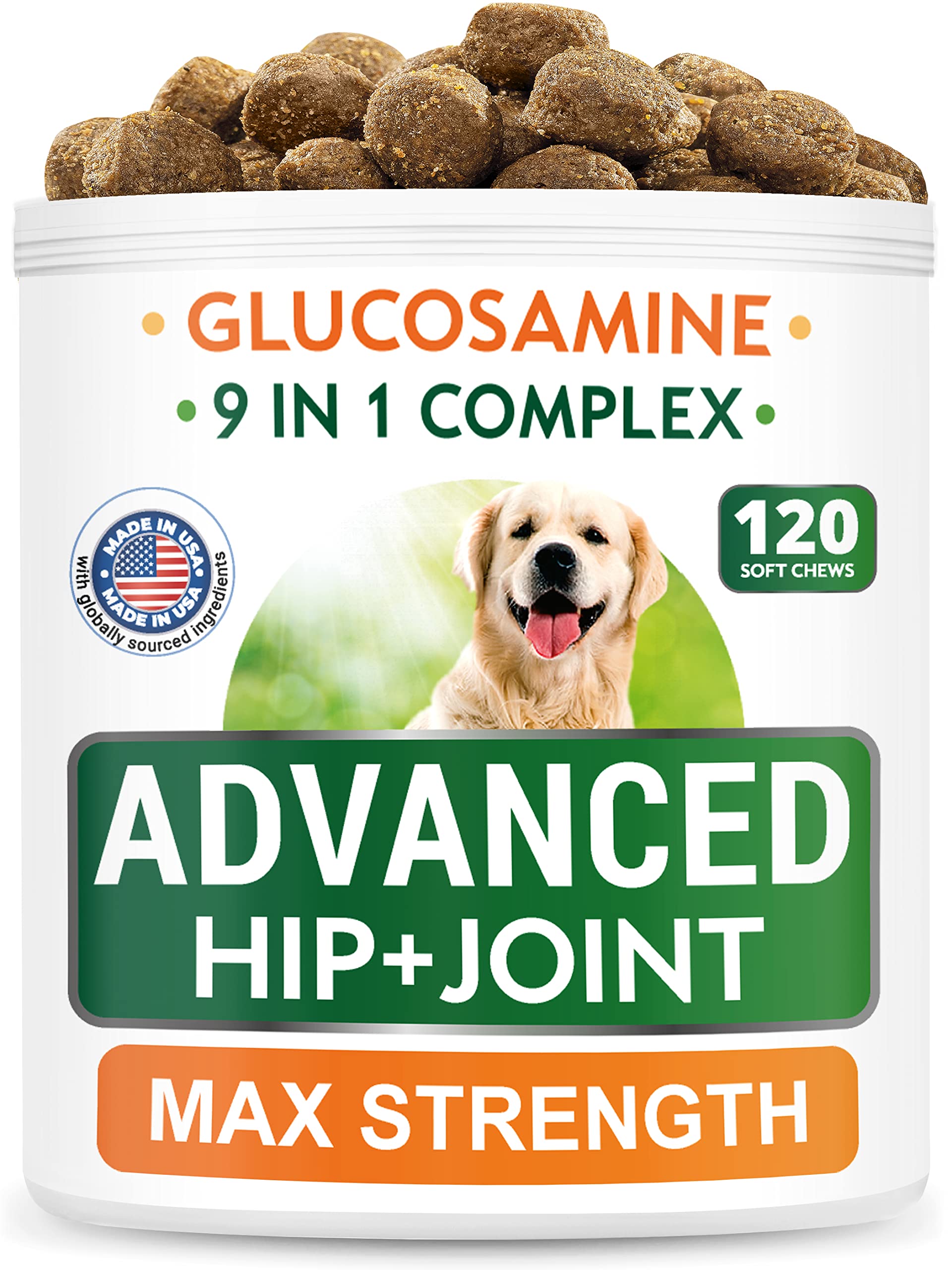 Glucosamine Treats + Probiotics Chews Bundle - Senior Advanced Joint Health + Upset Stomach Relief - Chondroitin, Omega-3 + Digestive Enzymes, Prebiotics - Hip & Joint Care + Improve Immunity - 240Ct