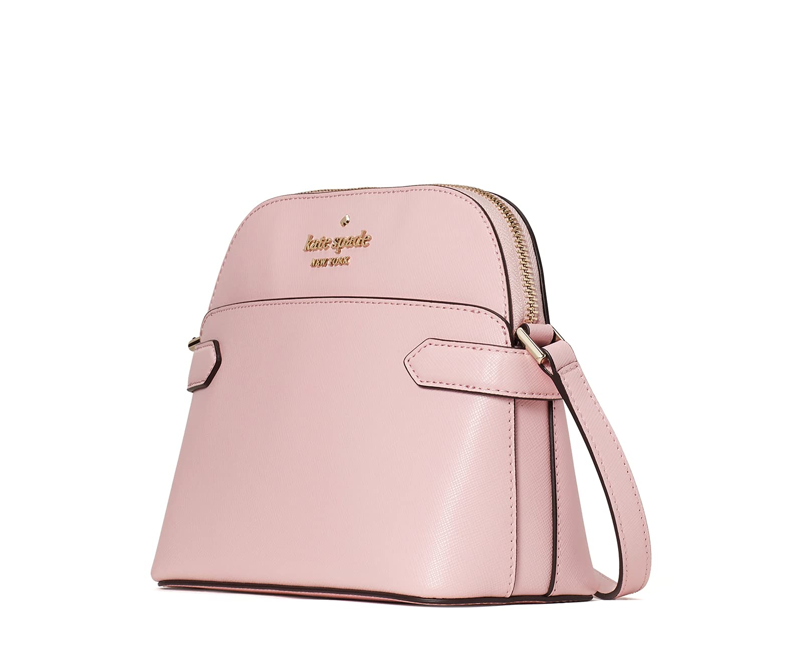Kate Spade Staci Dome Saffiano Leather Crossbody Bag Purse Handbag, LIGHT CREPE