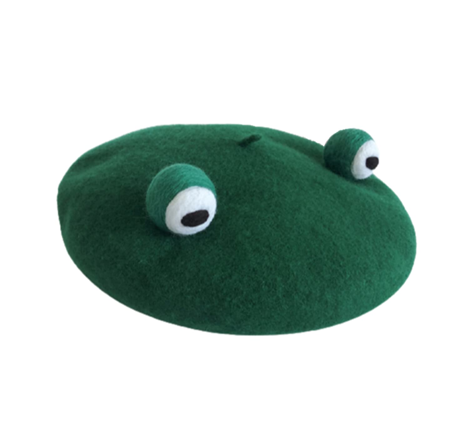 Kawaii Funny Frog Berets Hat Christmas Green Cap Winter Warm Women Girls Gift French Style (kawaii green frog)