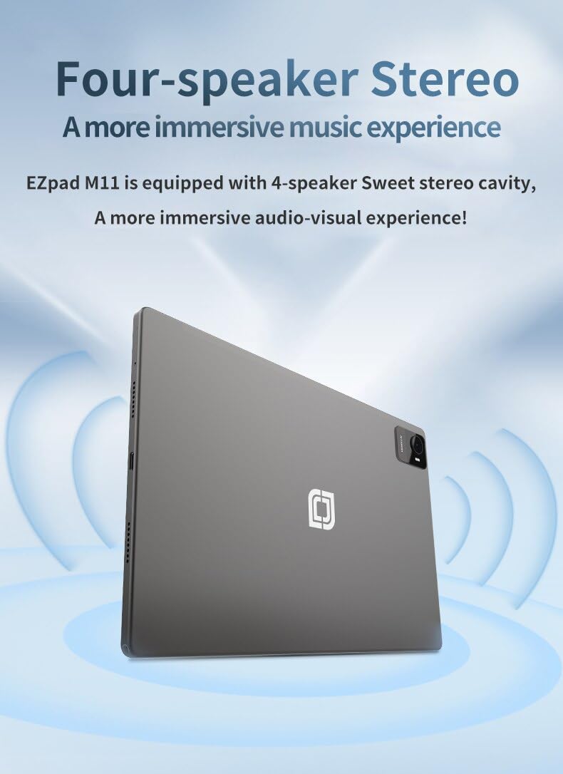 AXCID Jumper EZpad M11 10.5 Inches Android 12 8GB RAM 128G ROM UNISOC T616 13.0MP Rear +5.0MP Front Camera 4G LTE Students Entertainment 7000mAH Android Tablet PC