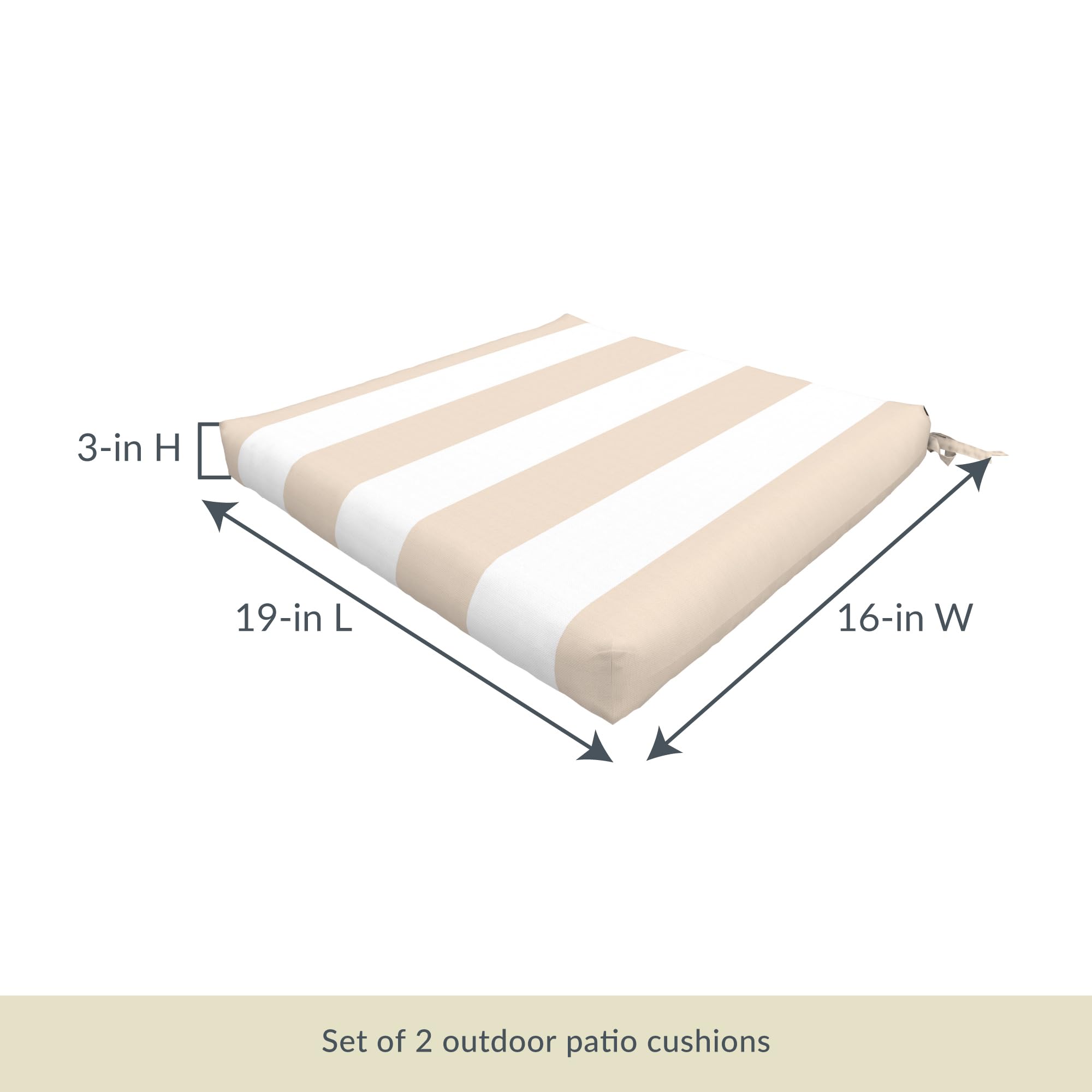 Island Umbrella NU6932 Outdoor Seat Cushion, Champagne Stripe