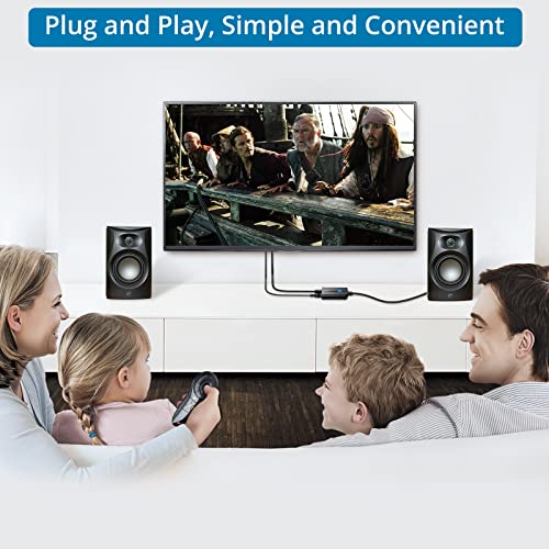 AUTOUTLET 192kHz DAC Digital to Analog Audio Converter 7ft/2.1m Digital Audio Optical to RCA Male Cable for HDTV, DVD, Blu-Ray Players and Game Consoles