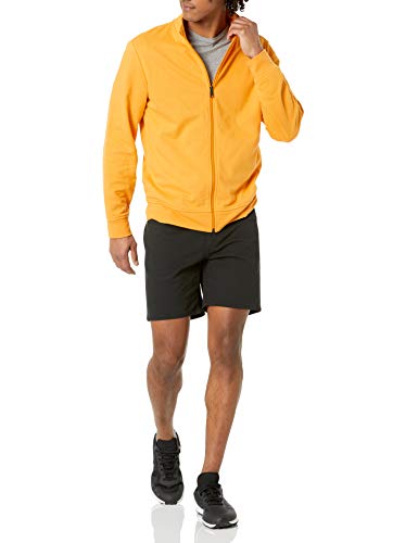 Amazon Essentials Men's Lightweight French Terry Full-Zip Mock Neck Sweatshirt, Golden Yellow, X-Large