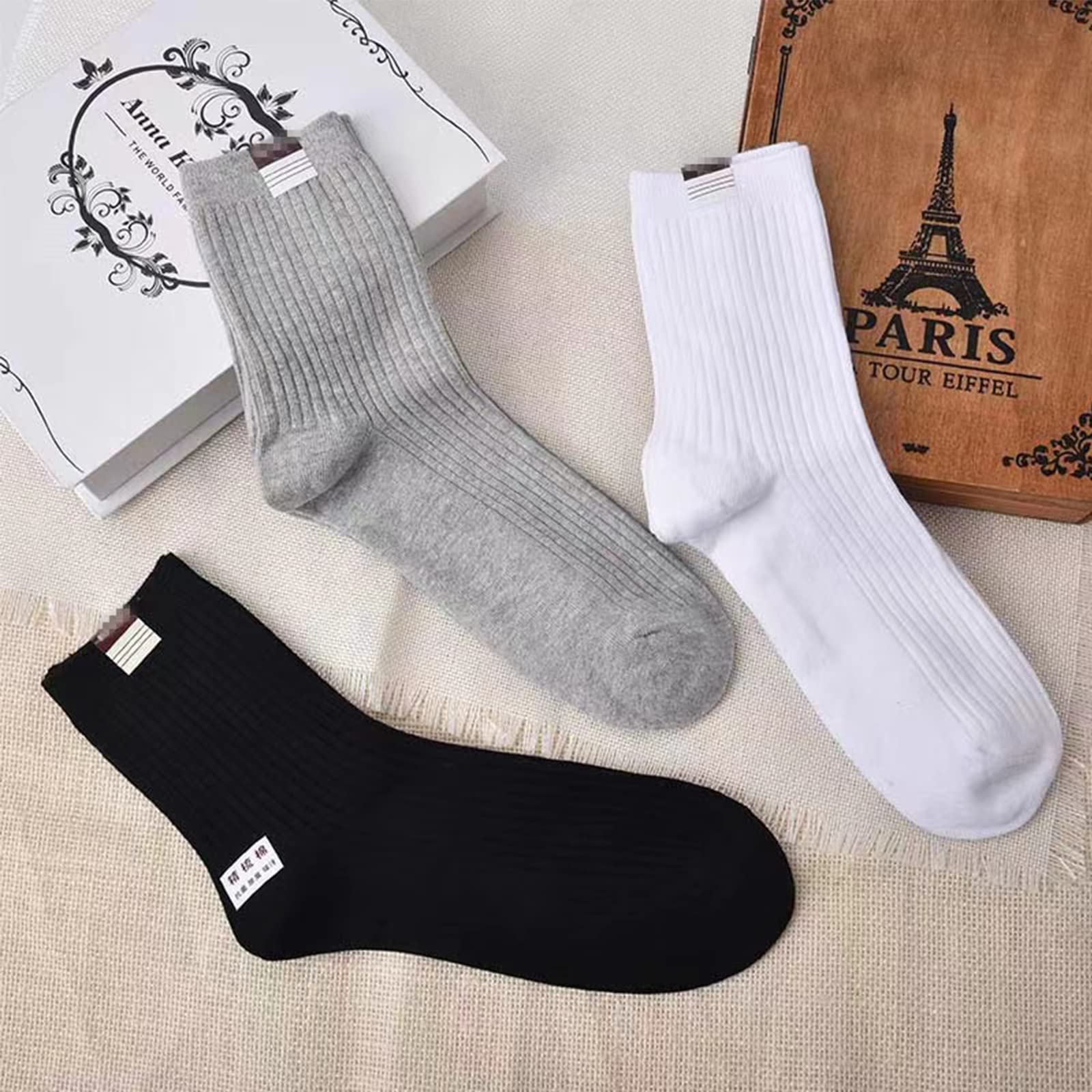 Aoiuhgyt Men's classic sports cotton socks,hiking socks,crew work boots socks for men 3 pcs