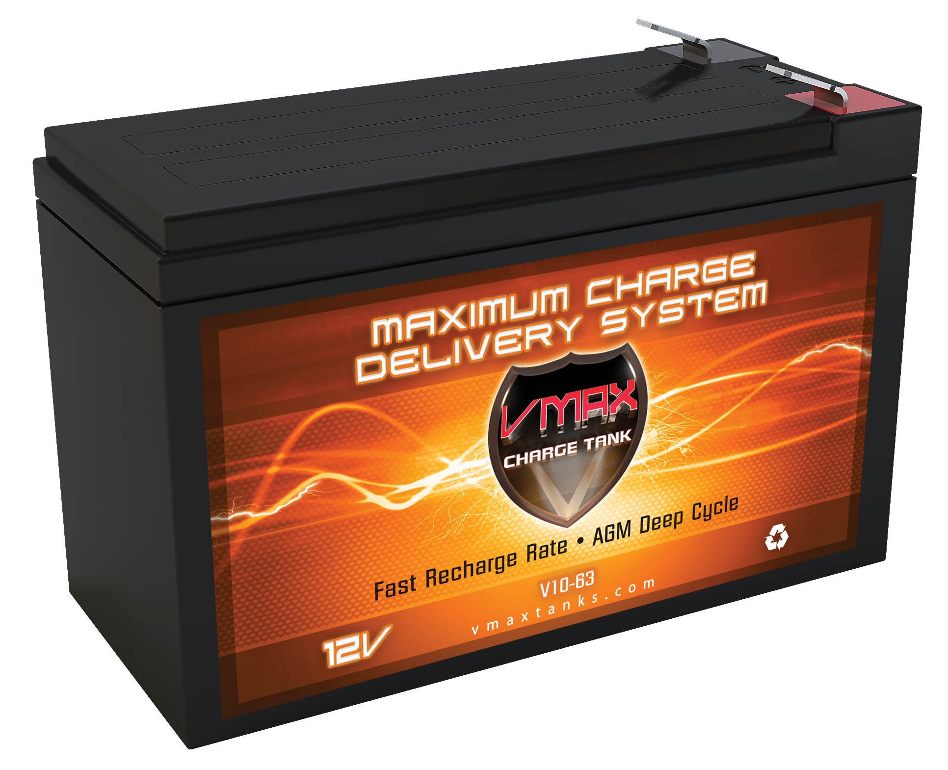 VMAXTANKS V10-63 12 Volt 10AH AGM Deep Cycle 12V SLA Battery for Tripp Lite OMNI700LCD UPS System