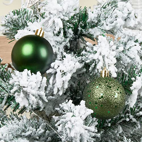 Babigo 20 Pack Christmas Tree Ornaments Set Shatterproof Xmas Balls Baubles Set with Pine Cones Holiday Ornaments Balls for Christmas Decorations (Dark Green, 60mm/2.36")