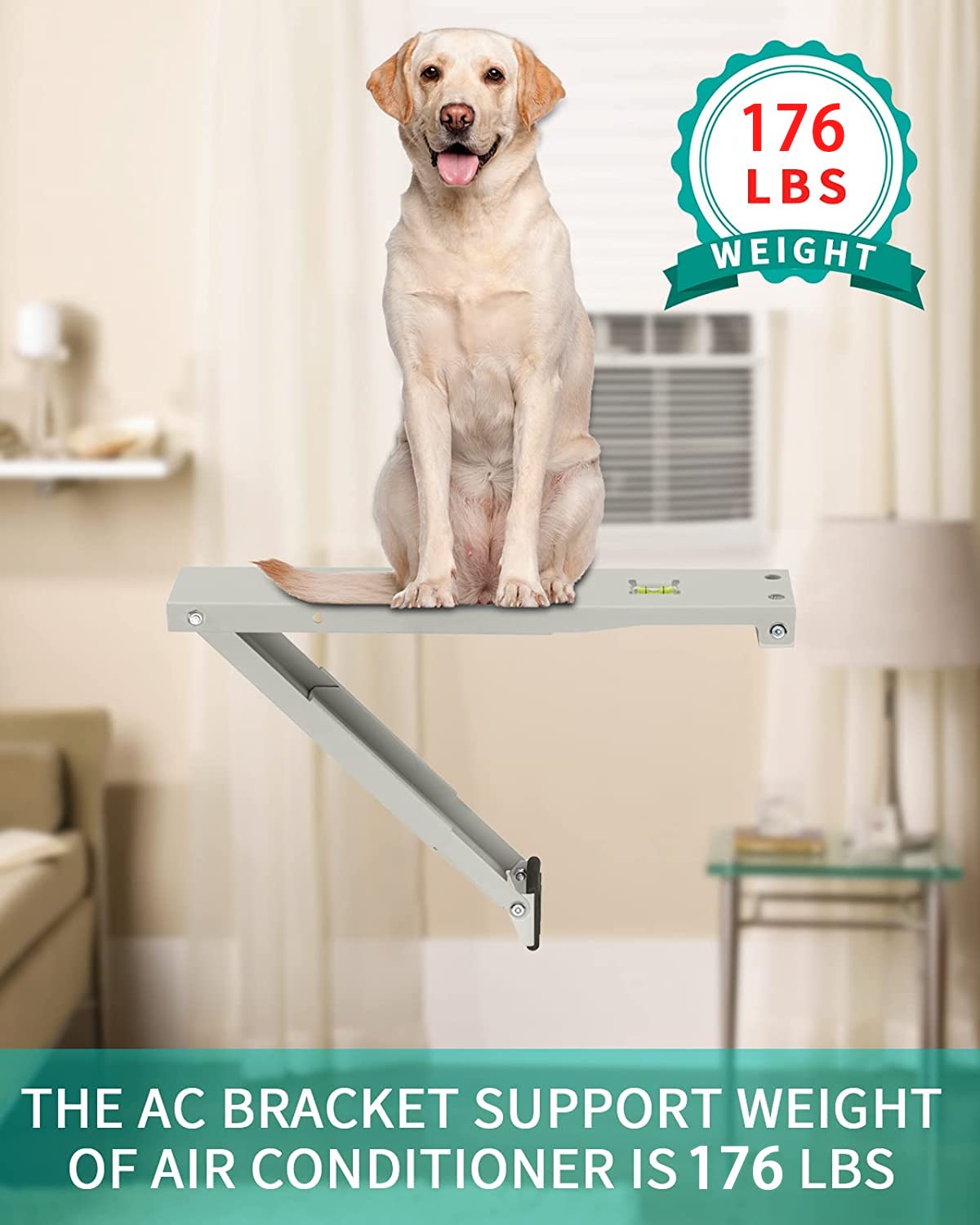 ASCSOULMAN Air Conditioner Support Bracket,Heavy Duty Window AC Bracket,Support Up To 176lbs,Support 5,000 24,000 BTU Units
