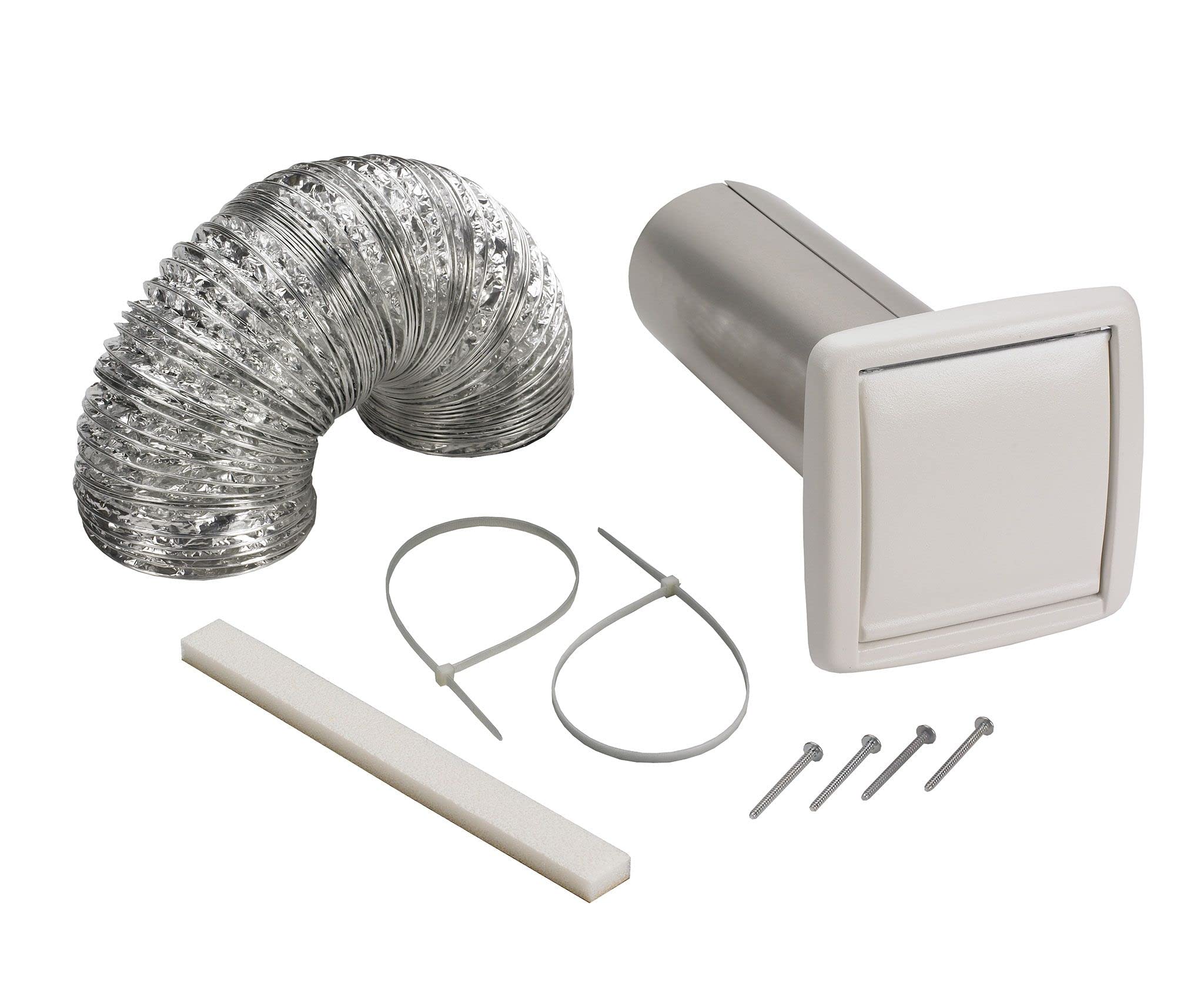 Broan-NuTone AER80LWH ENERGY STAR Certified Bath Fan, Medium, White & Available NuTone WVK2A Flexible Wall Ducting Kit for Ventilation Fans, 4-Inch