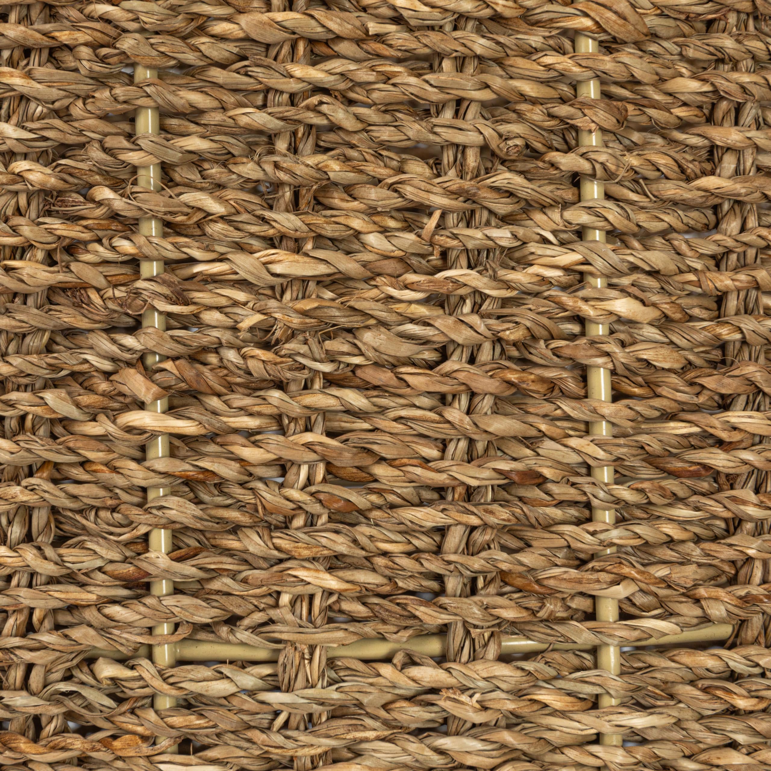 Household Essentials Round Seagrass Basket with Handles, Natural