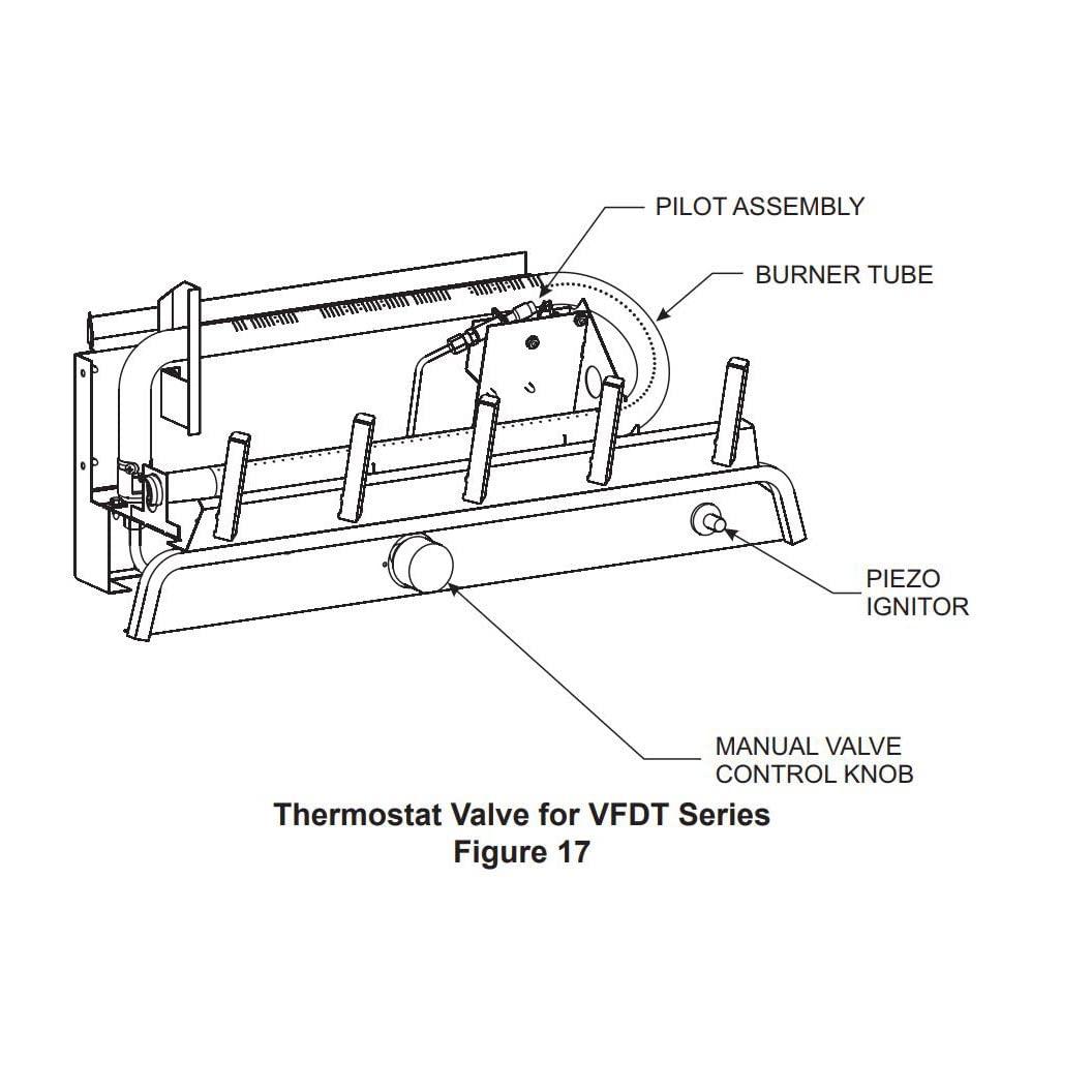 Empire VFDT24LBN Thermostat 5-Piece 24" Ceramic Fiber Log Set - NG