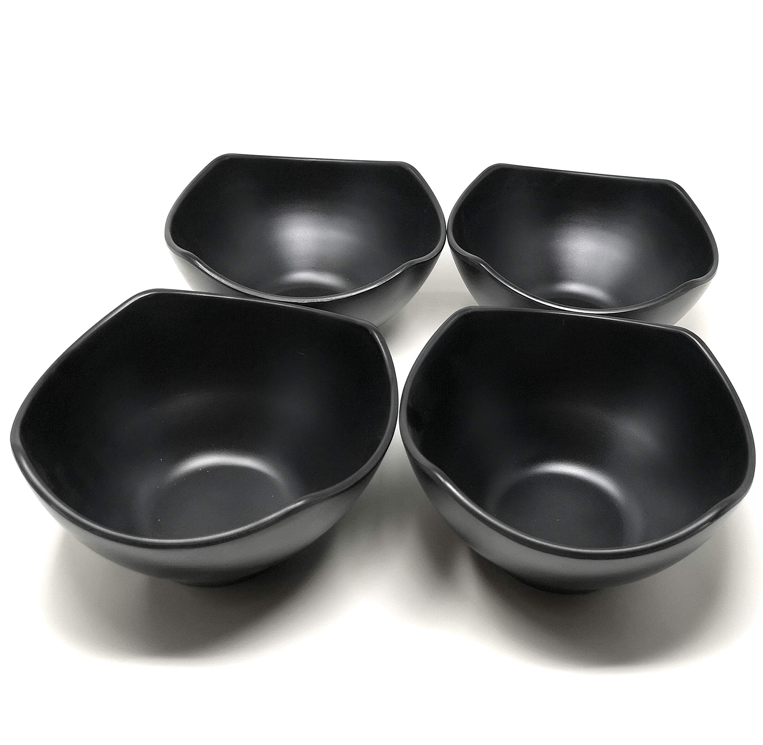 Asian Home 56 Ounce Large Melamine Japanese Ramen Noodle Soup Bowl Hard Plastic Dishware for Udon Soba Pho Asian Noodles - 8.27" x 4.72" (4 Bowls)
