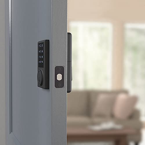 Amazon Basics Grade 3 Electronic Touchscreen Deadbolt Door Keypad Lock, 13.3 x 6.7 cm, Matte Black