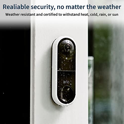Arlo Essential Wired Video Doorbell - HD Video, 180° View, Night Vision, 2 Way Audio, Black - AVD1001B
