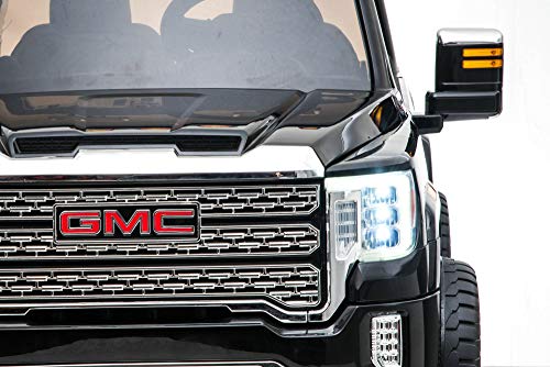 DAKOTT GMC Sierra Denali HD Two Seater 12 Volt Ride-On Truck w/ 2.4G Remote Control, LED Lights, Horn, Music, MP3/USB, Storage Box, Spring Suspension, Electric Vehicle for Kids .