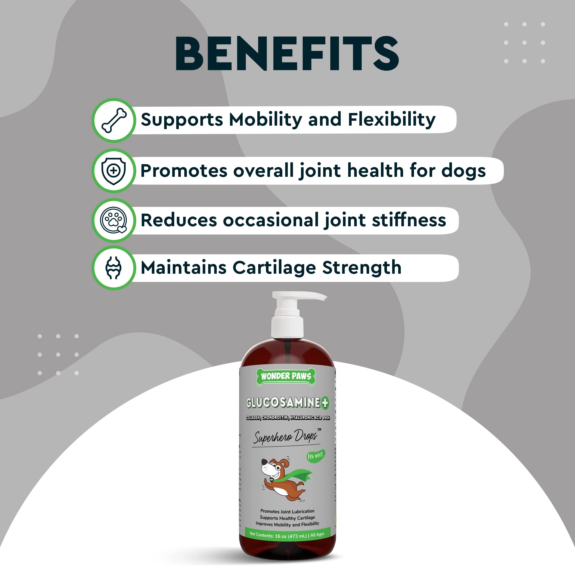 WONDER PAWS Liquid Glucosamine Drops Plus Milk Thistle Drops - for Dog Joint Health, Mobility Support, Liver, Detox & Overall Wellness β Liquid Glucosamine 16 Ounces - Milk Thistle 2 Ounces