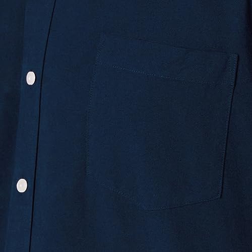 Amazon Essentials Men's Regular-Fit Short-Sleeve Pocket Oxford Shirt, Navy, X-Large