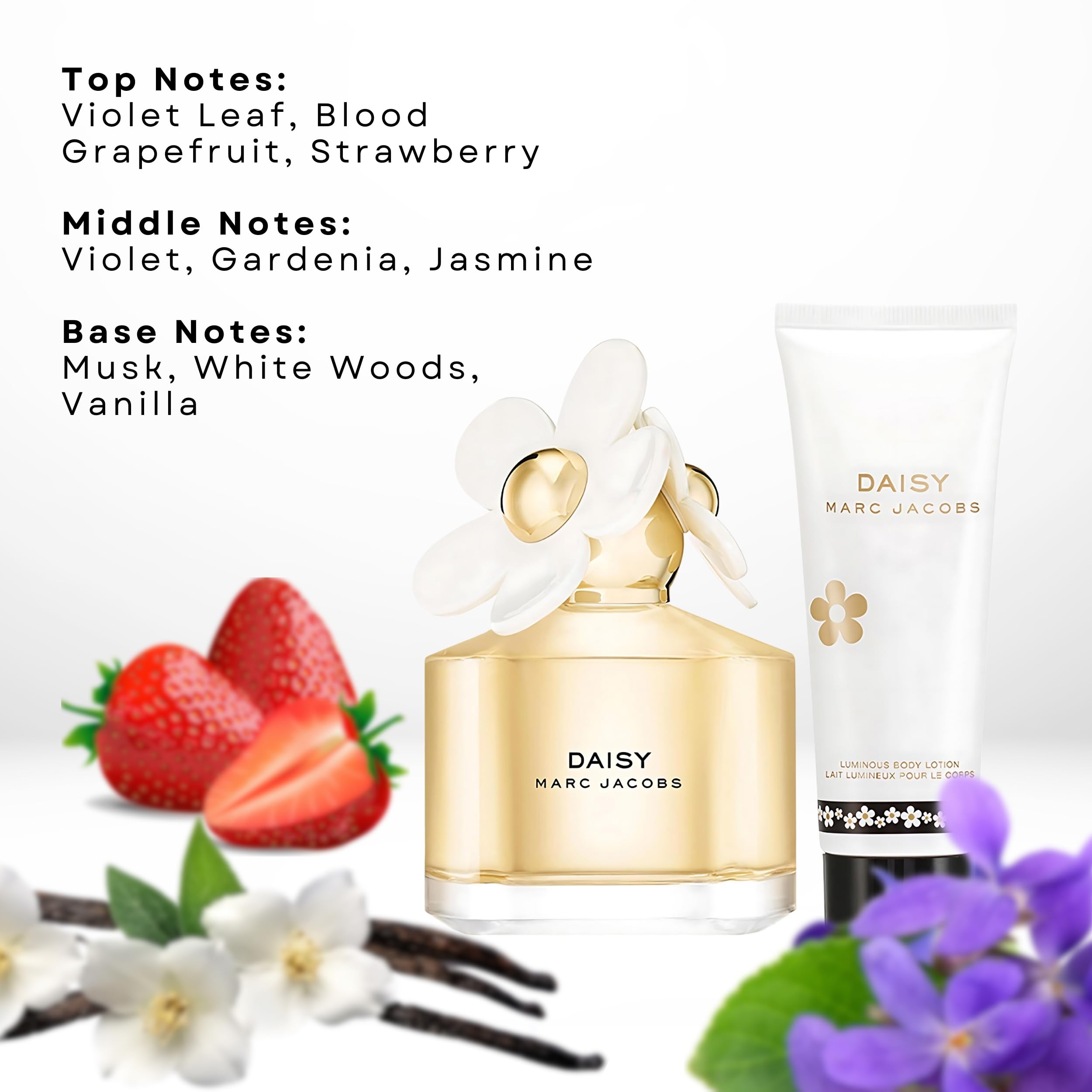 Marc Jacobs Daisy 2-Piece Fragrance Gift Set for Women (Eau de Toilette Spray, 3.4 Ounce and Luminous Body Lotion, 2.5 Ounce)