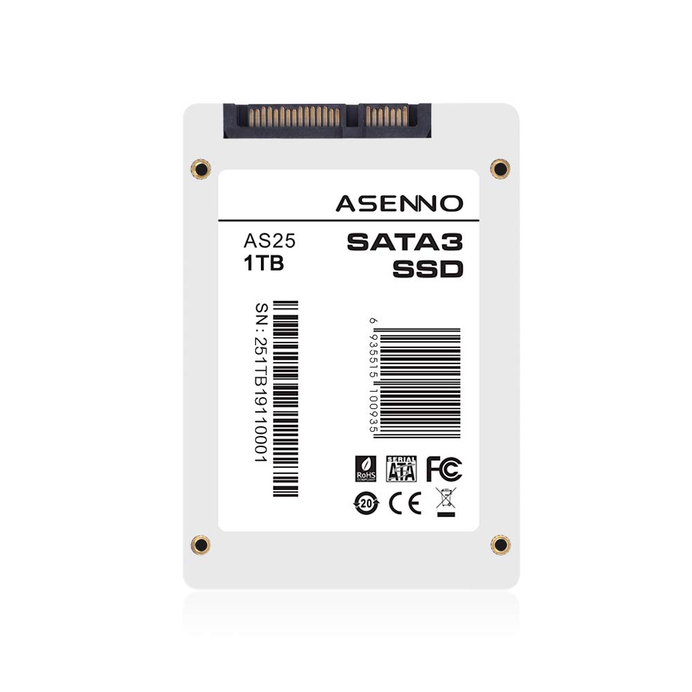 ASENNO SSD 1TB 960GB 2.5 Inch SSD SATAIII 6GB/s Up to 560MB/s with 1024M Cache Internal Solid State Drive for Notebook Tablet Desktop PC