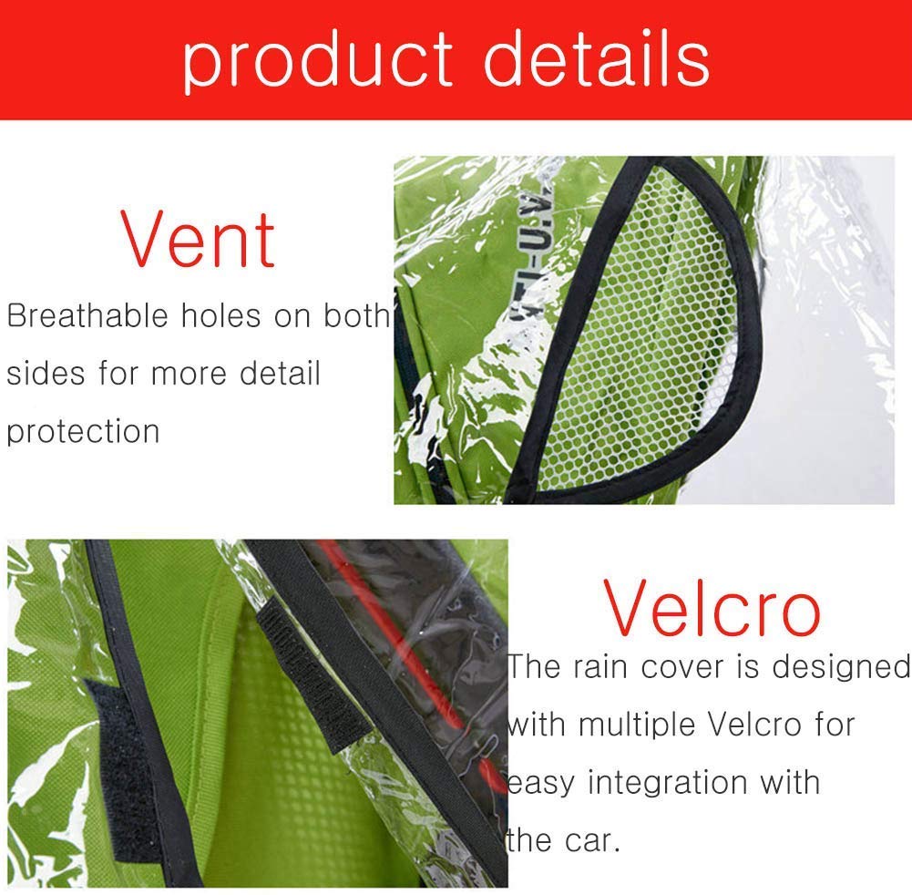 Baby Stroller Rain Cover - WENTS Plastic Transparent Waterproof Rainproof Dustproof Windproof Universal Stroller Raincover
