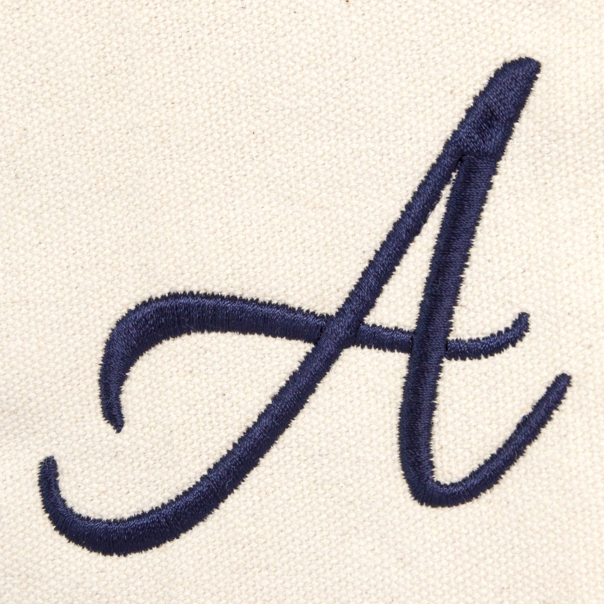 DALIX Monogram Tote Bag Personalized Initial Navy Blue - A