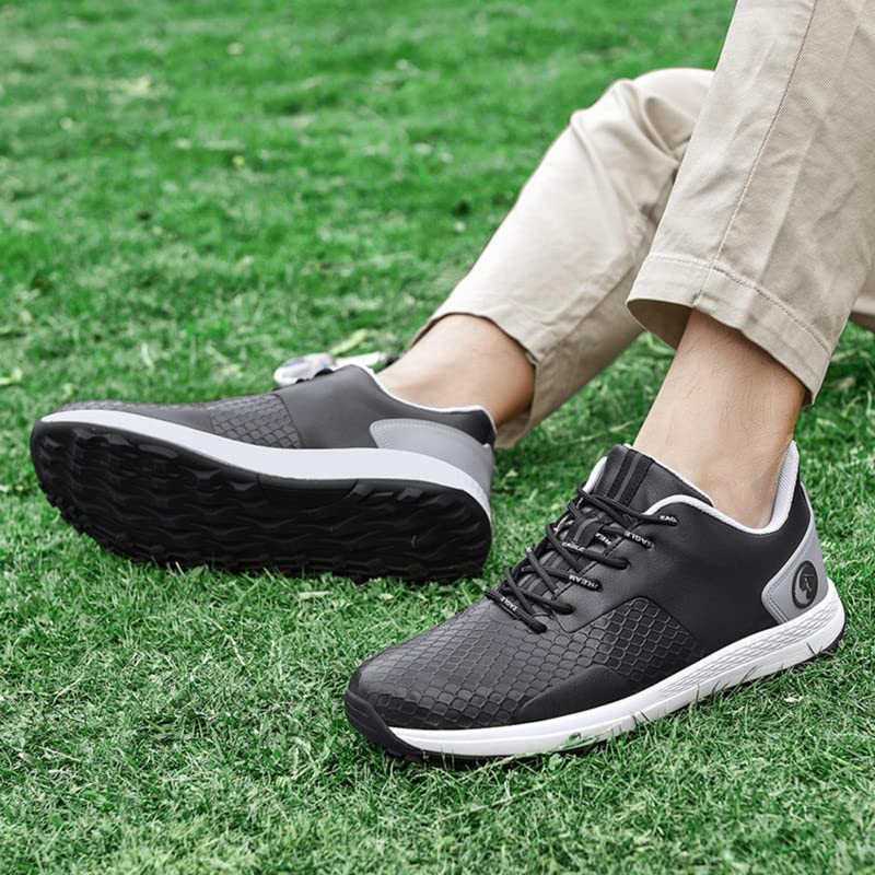AOLEXWU Golf Shoes Men Spikeless Golf Walking Shoe Breathable Anti Slip Comfy Golf Sneakers Man Golf Sport Shoes White
