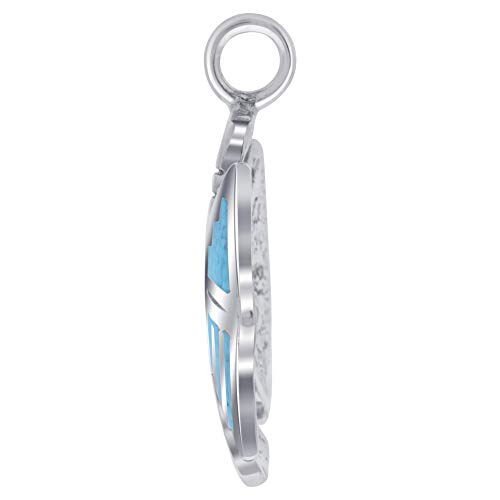 American Bald Eagle Natural Turquoise Gemstone .925 Sterling Silver Pendant for Women