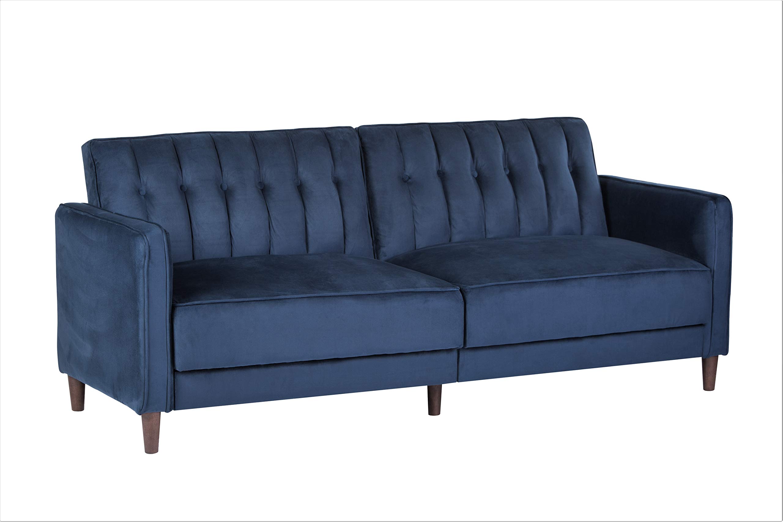 Container Furniture Direct Anastasia Mid Century Modern Velvet Tufted Convertible Sleeper Sofa, 81", Green