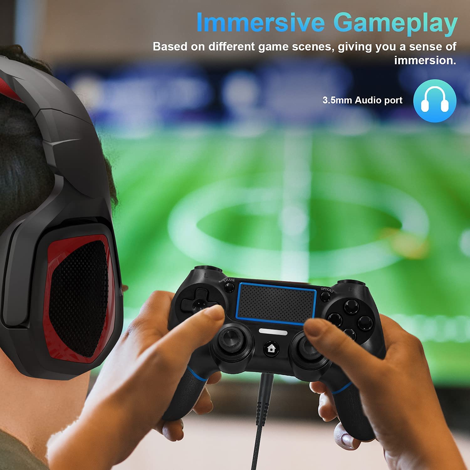 Anivia PS4 Wireless Controller, C200 Gamepad DualShock 4 Console for Playstation 4 Touch Panel Joypad with Dual Vibration Game Remote Control Joystick