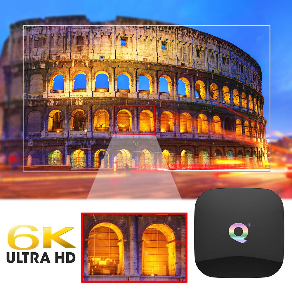 Android 9.0 TV Box, EVANPO Smart Box Android TV Player 4GB RAM 64GB ROM Quad Core Speed Support 3D/ 4K/ 6K Ultra HD/H.265/2.4GHz WiFi/USB 3.0/ HDR with Wireless Mini Keyboard