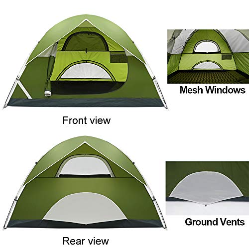 AYAMAYA 2 Person Dome Tent for Camping, Hiking, Fishing - Lightweight, Compact, Easy Setup, Double Layer Mesh Windows for Superior Ventilation