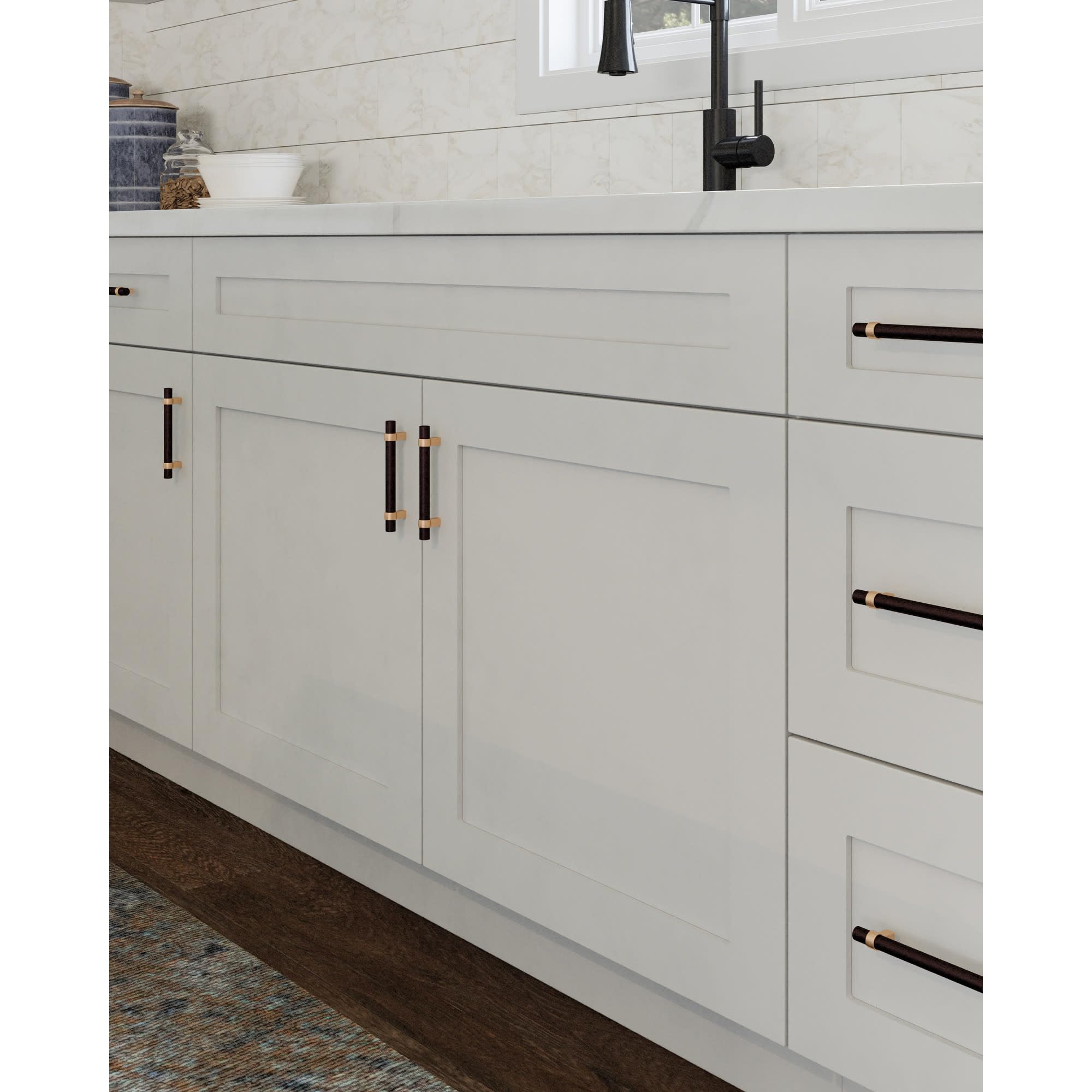 Brookings Shaker Unassembled Sink Base Kitchen Cabinet SB30, 33 W x 24 D x 34.5 H, Painted White, Solid Wood, Design House, 561480