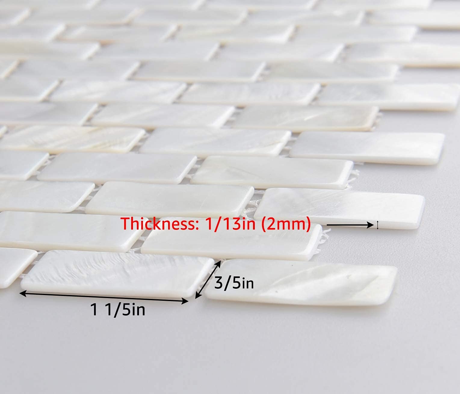 Art3d Mother of Pearl Shell Mosaic Tile for Kitchen Backsplash, 12"x12" (10 Tiles)