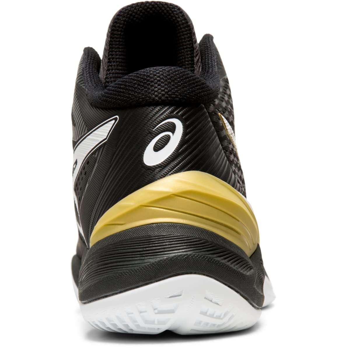 ASICS Men's Sky Elite FlyteFoam Mid Top Court Shoes, 7.5, BLACK/WHITE