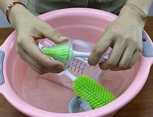 Baby Bottle Cleaning Brush, Set of 3 Silicone Bottles Cleaner - Bottle, Nipple and Straw Brushes