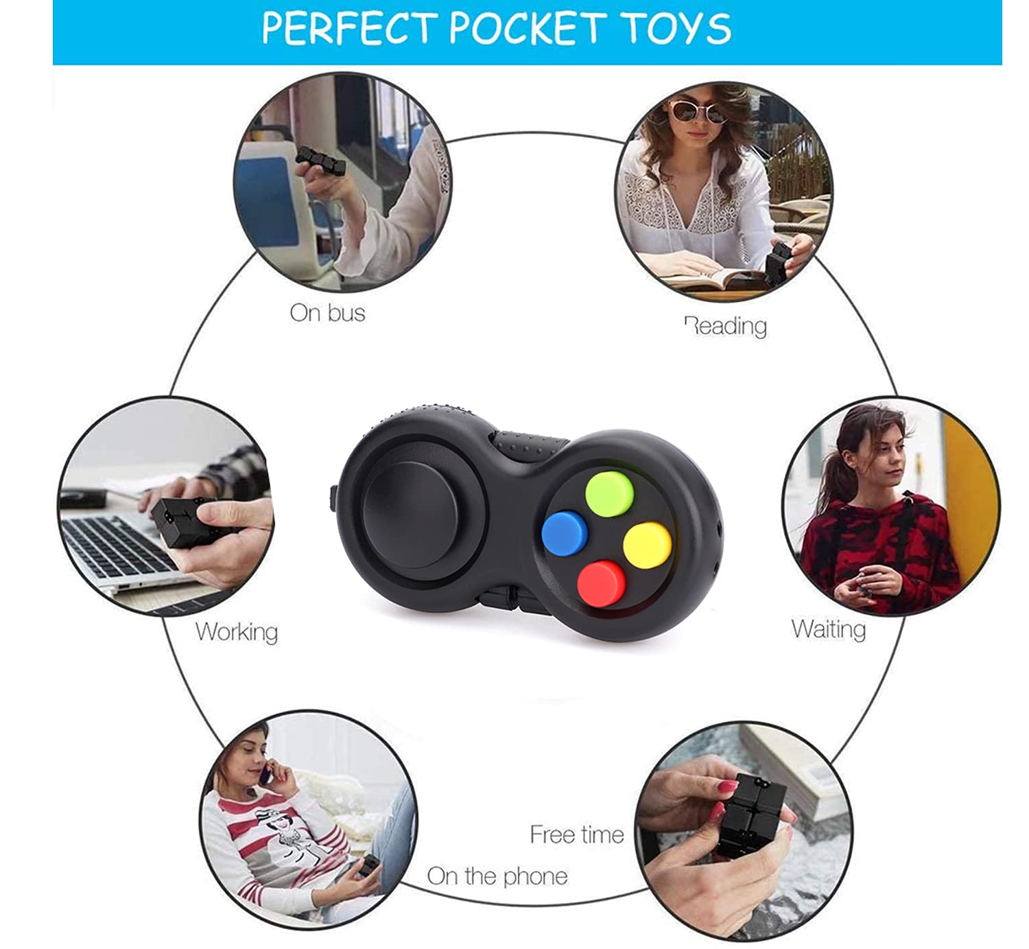 Handheld Fidget Gadget Toy Set Dragon Fidget Hand Spinners,Fidget Infinity Cube,Fidget Pad, Hammer Fidgit Spinners Fidget Chain Goody Bag Filler Party Favors Supplies Gift for Teen Kids Adults