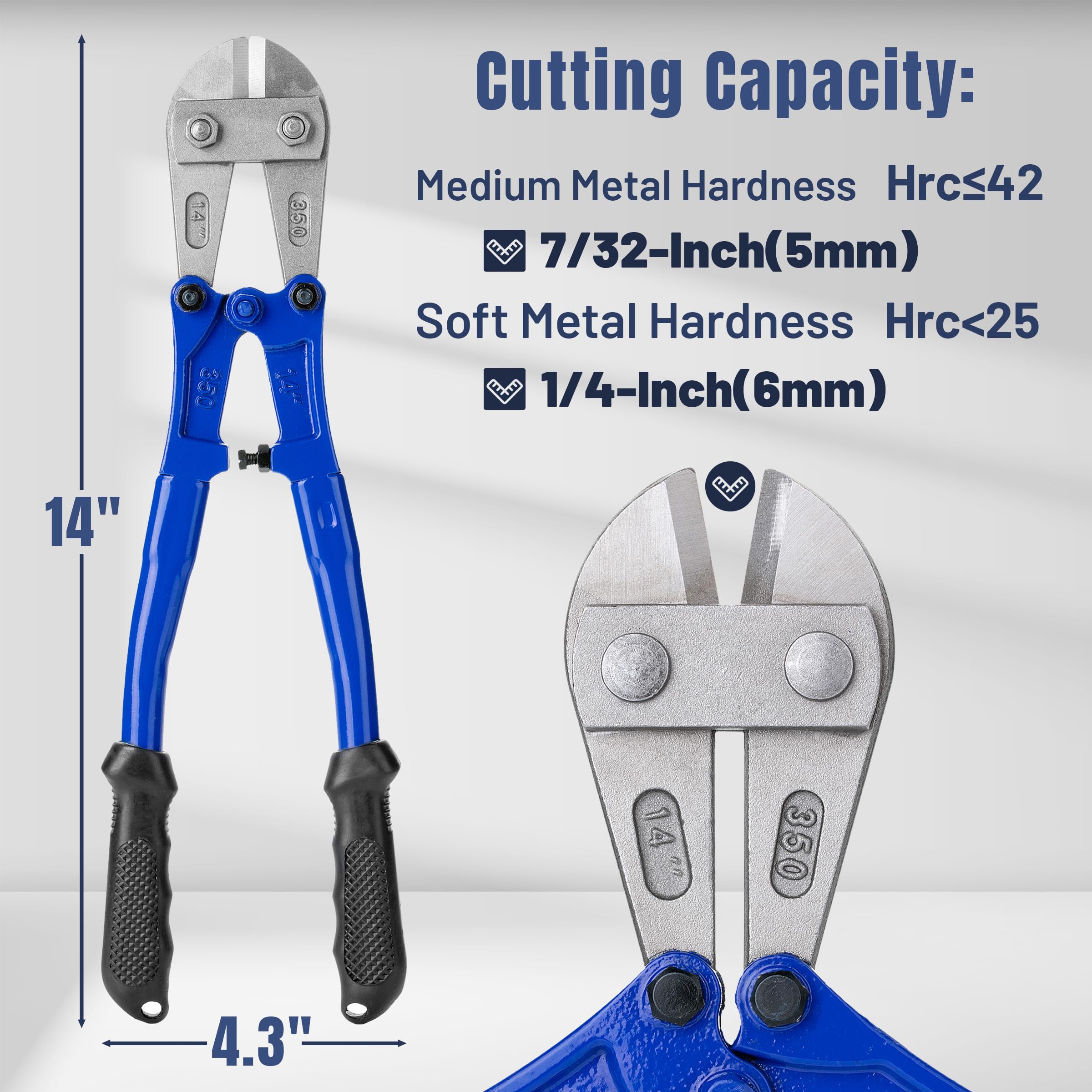 Bates- Bolt Cutter, 14", Chain Lock Cutter Heavy Duty, Bolt Cutters Heavy Duty for Locks, Screw Cutter, Chain Link Fence Cutter, Bolt and Wire Cutter, Chain Lock Cutters, Bolt Cutter Tool, Boltcutters