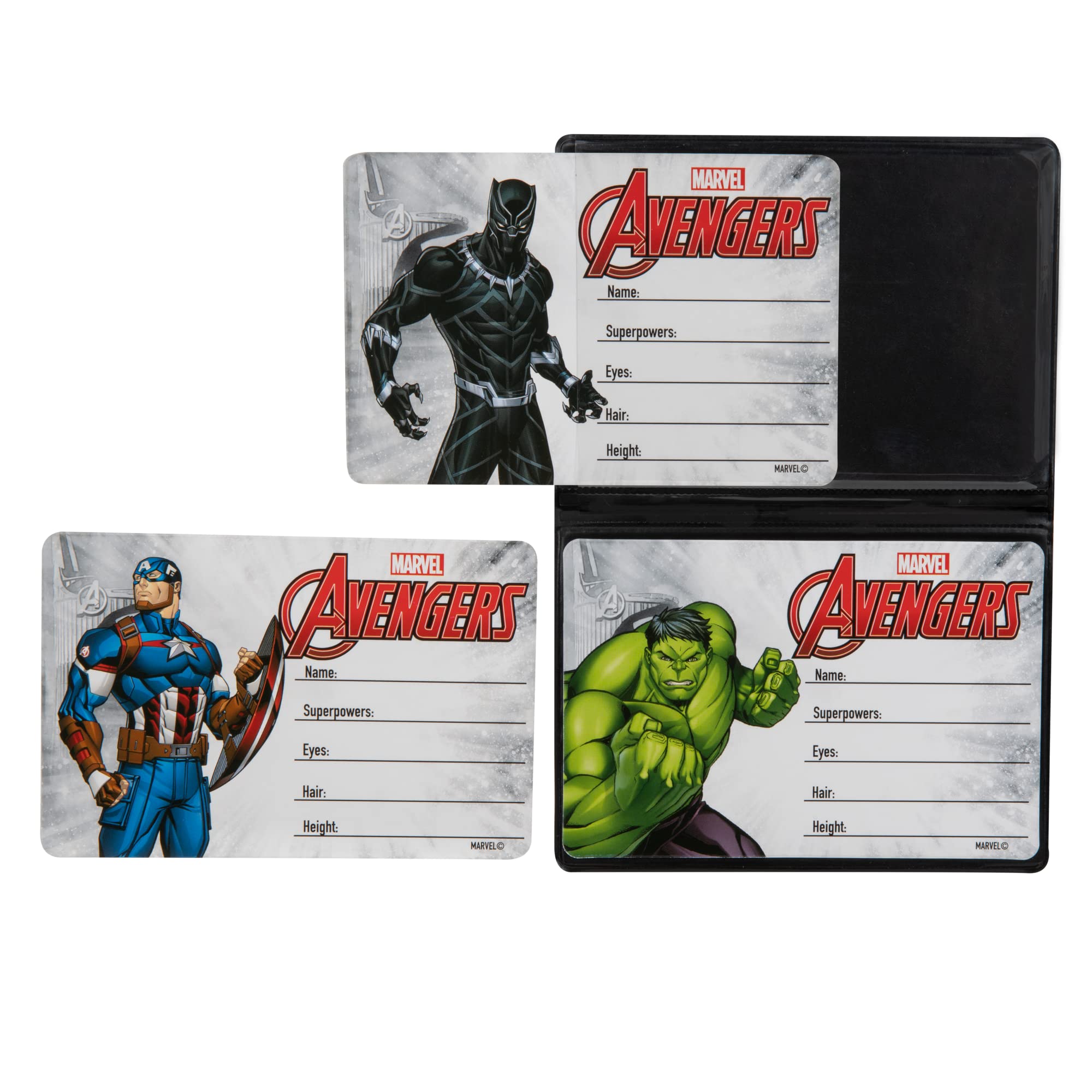 Marvel Avengers Child Halloween Costume Dress-Up Box - Three Sets of Medium-Size Tops, Gloves, Plastic Masks