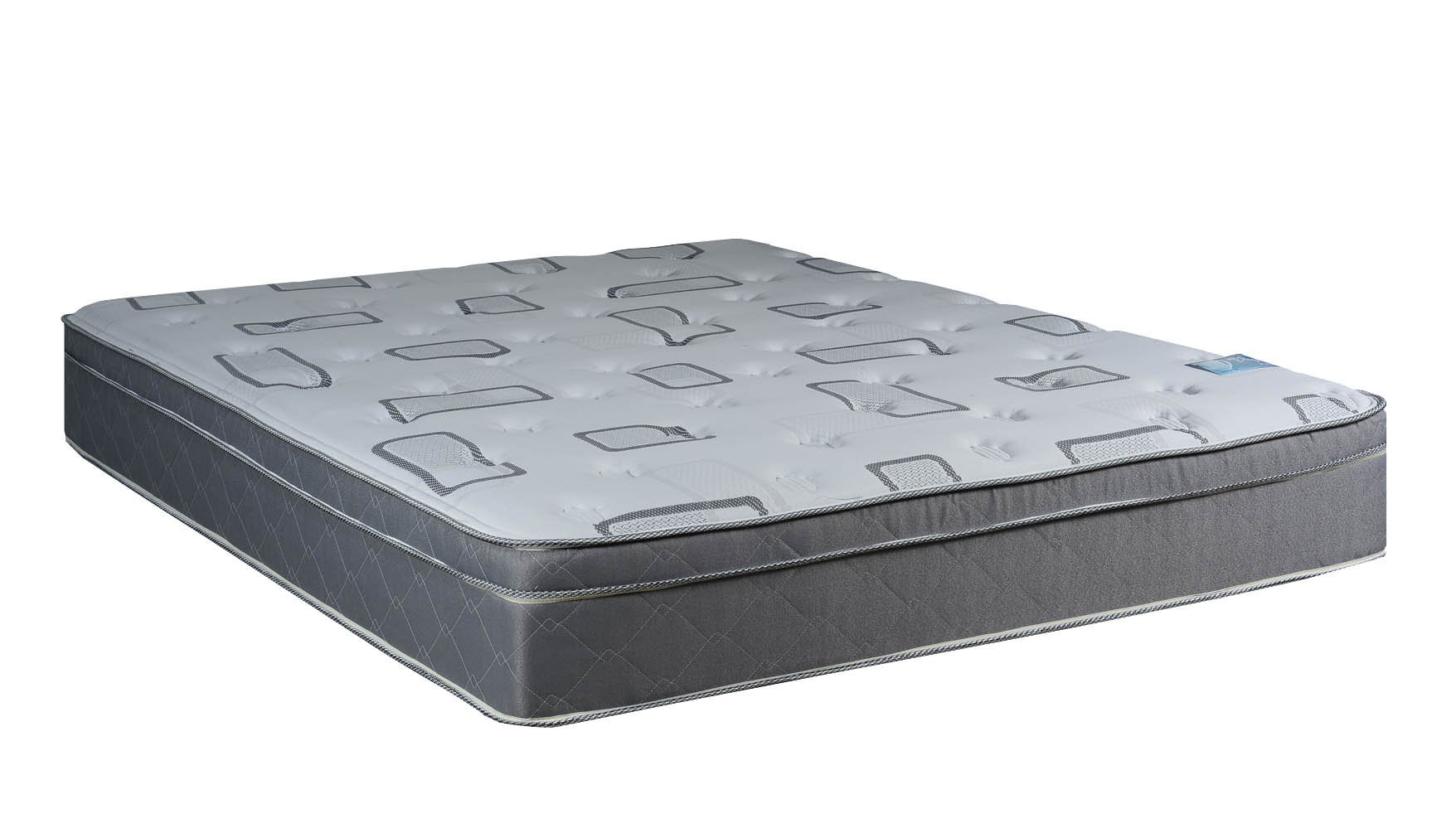 Continental Sleep Medium Plush Foam Encased Hybrid Eurotop Pillowtop Innerspring Mattress and 8" Wood Fully Assembled Boxspring/Foundation Set, Full Size