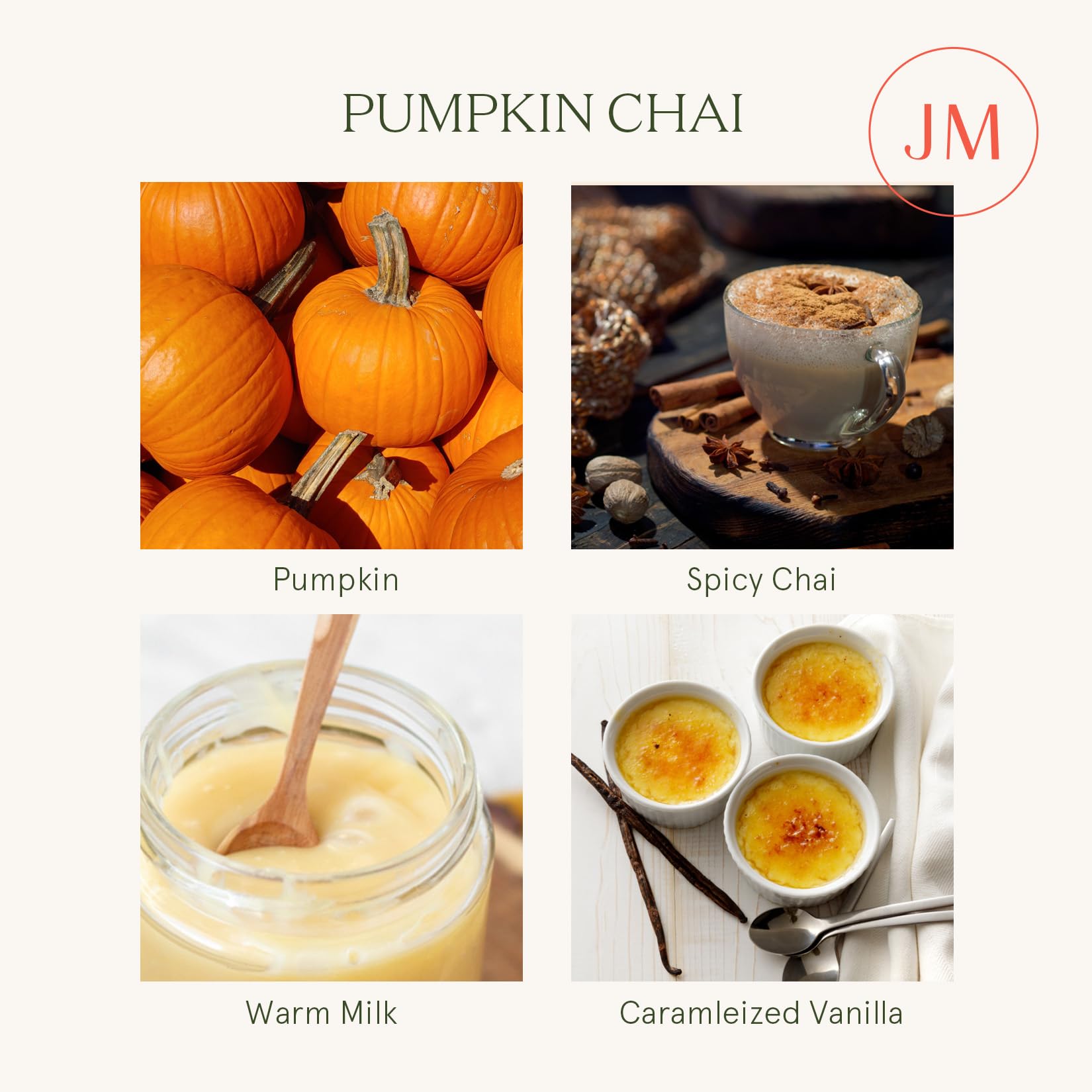 LA JOLIE MUSE Pumpkin Chai Scented Candle, Fall Candles, Natural Soy Candles for Home Scented, 75 Hours Long Burning, 10 oz