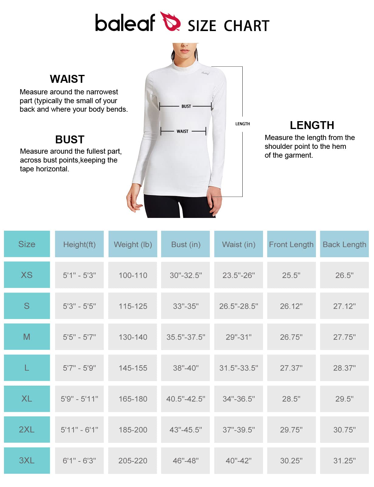 BALEAF Thermal Long Sleeve Running Shirt Women Workout Tops Gym Clothes Mock Neck Fleece Hiking Skiing Base Layer for Winter Cold Weather White L