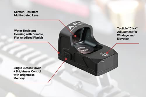 AT3 Tactical ARO Red Dot Sight - Pistol Mount, Low Mount, Optional Riser Mount - 3 MOA Compact Reflex Sight