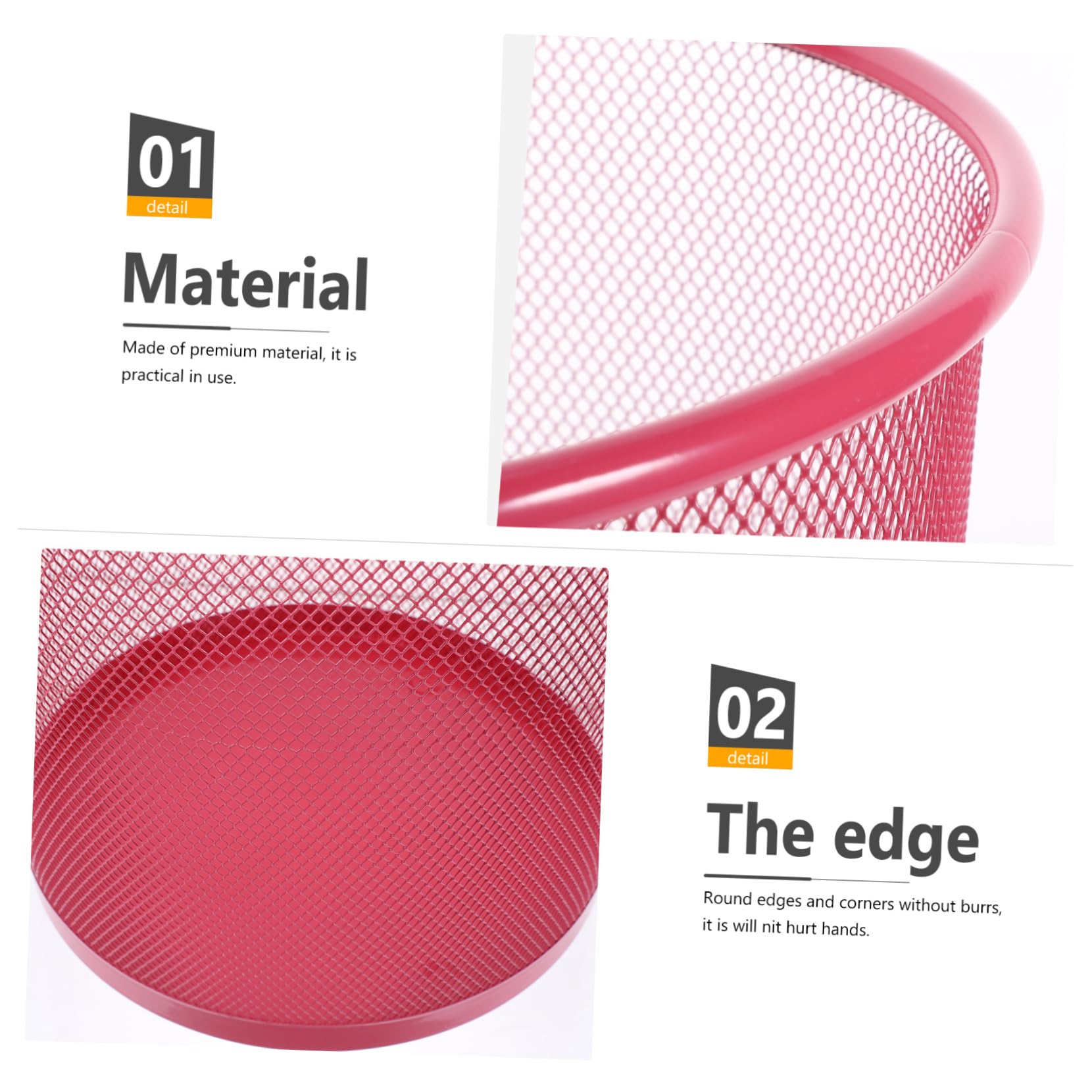 Ciieeo Barbed Wire Office Corner Basket Waste Basket Pink Plastic Storage Bins Small Trash can Trash can Household Iron Wastebasket Trash bin Metal Basket Small Metal Storage Box