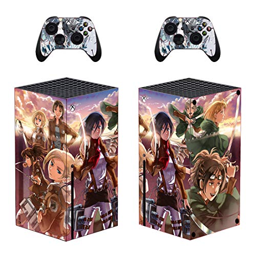 Attack Giant People Stickers Decals Skin for X-box-One-Series X, Cover Protector Wrap Durable Full Set Protection Faceplate Console by KAJAL MANI
