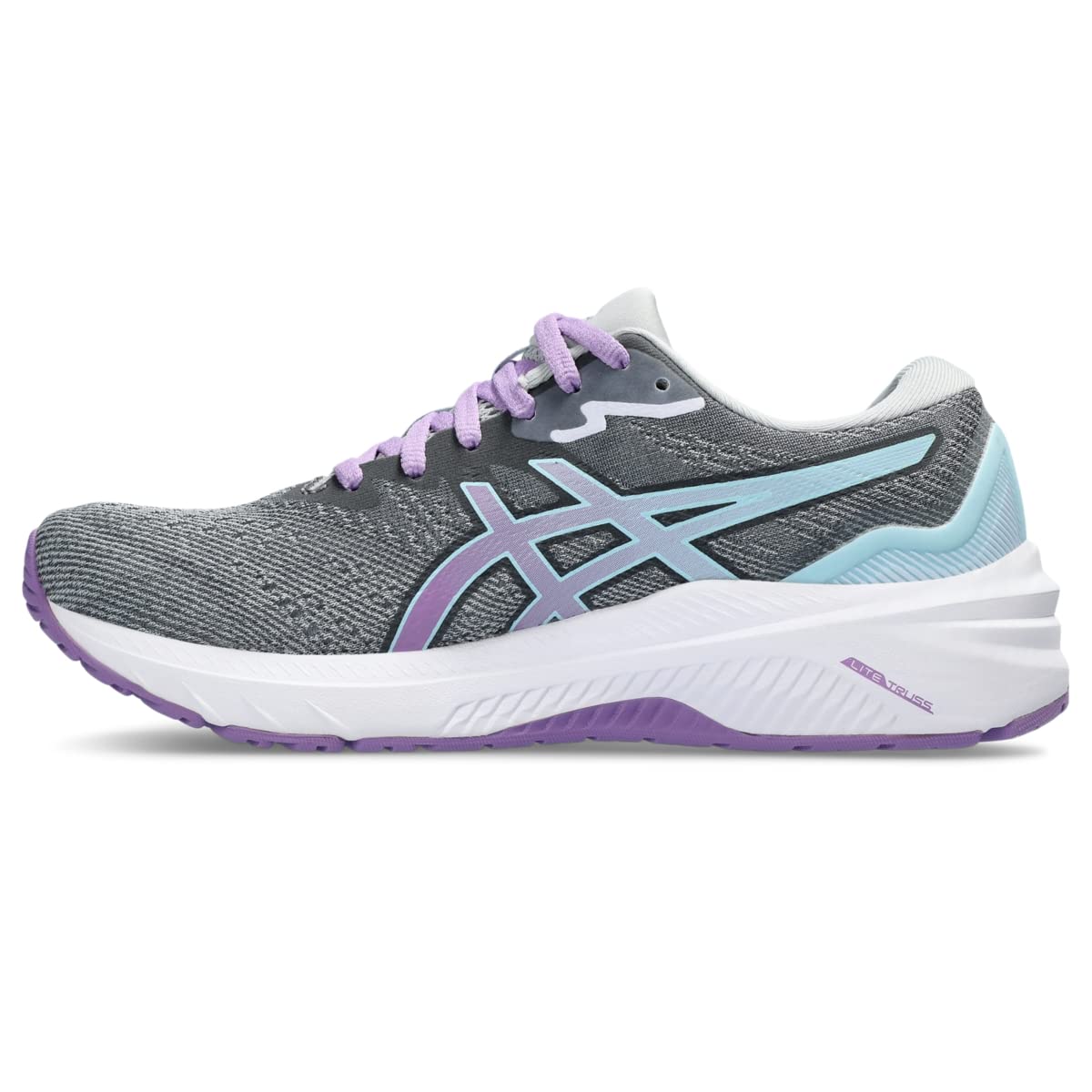 ASICS Women's GT-1000 11 Running Shoes, 7.5, PIEDMONT GREY/ENGLISH LAVENDER