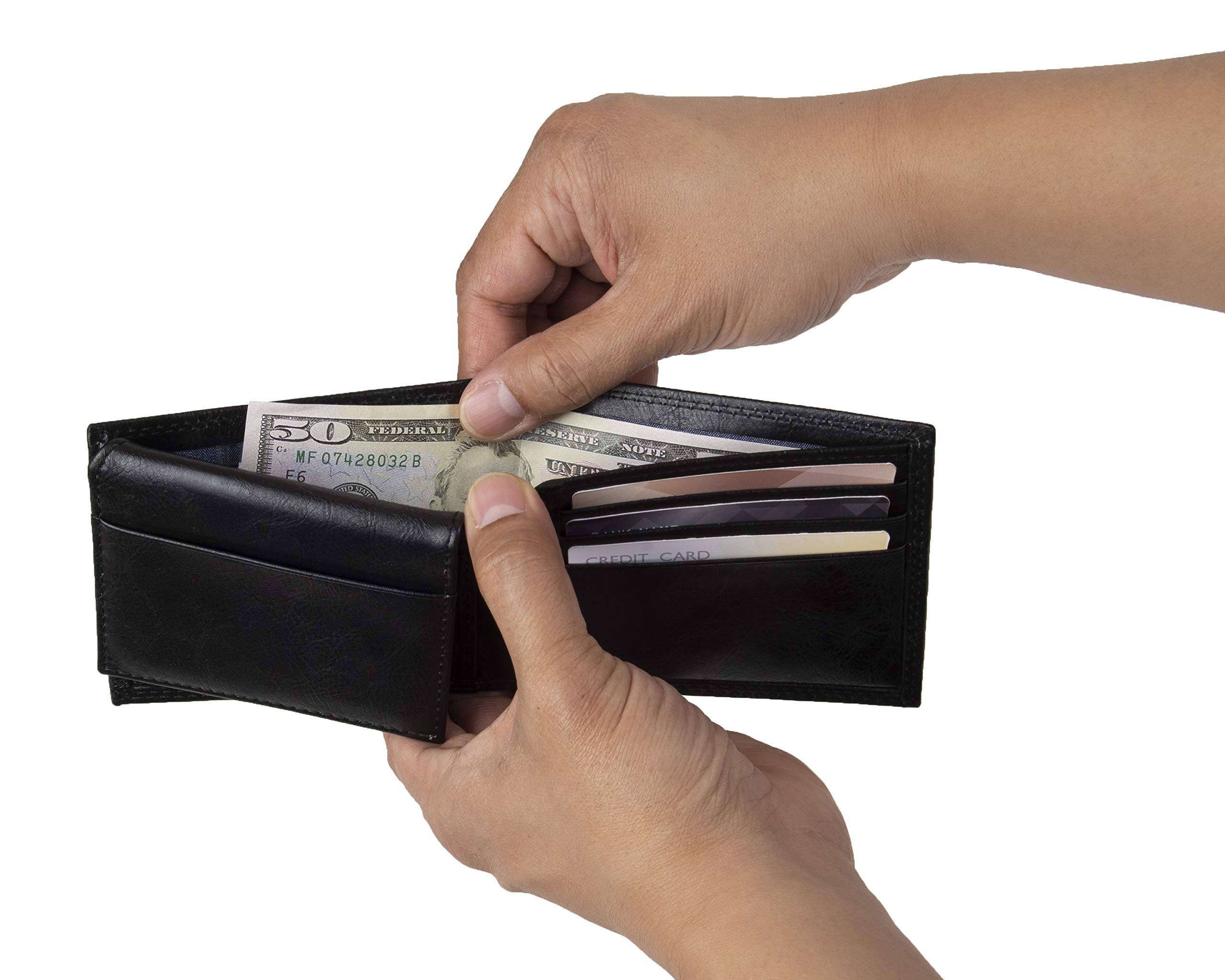 Amazon Essentials Men's Bifold Wallet, Black, One Size