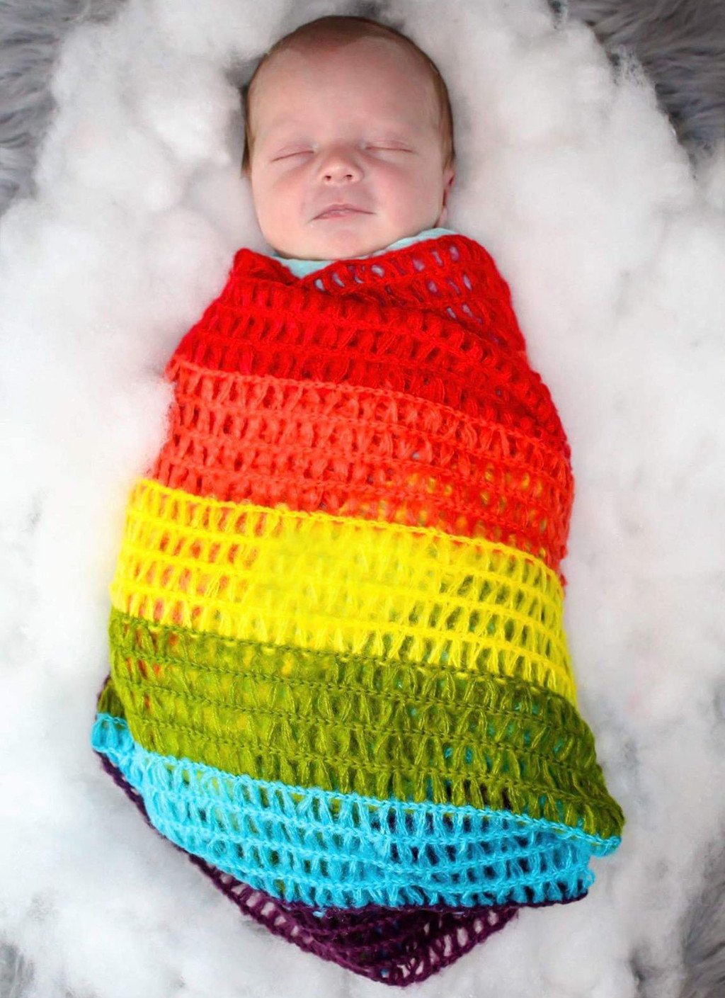 Newborn Baby Stretch Knit Wrap,Photography Photo Props Rainbow Tassel Blanket Include Headband