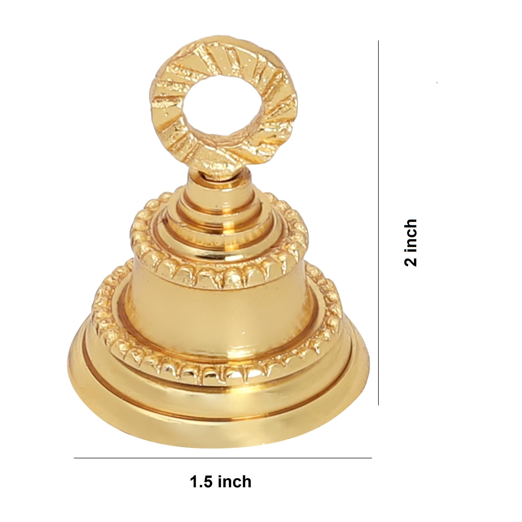 HANDTECHINDIA Set of Brass Plain 2 '' Bells Christmas Decoration Jingle Bell Sleigh Bell Jingle Bell Crafts Christmas décor Home décor Elephant décor Bells Musical Instrument Accessory. (20)