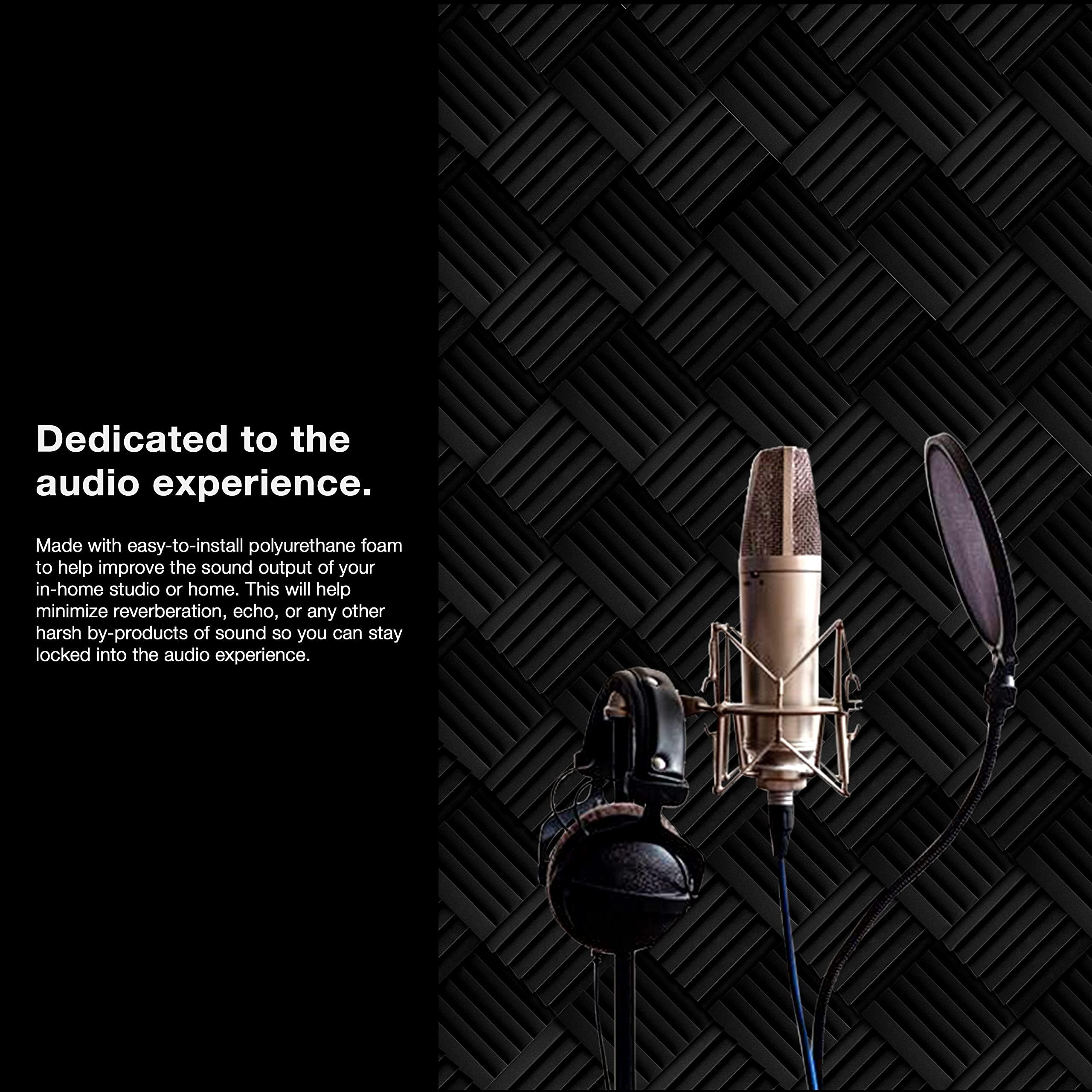 Fstop Labs Acoustic Foam Panels 12" X 12" X 2" Acoustic Foam Sound Absorbing Panel, Studio Wedge Tiles, Sound Panels wedges Soundproof Foam Sound Insulation Absorbing
